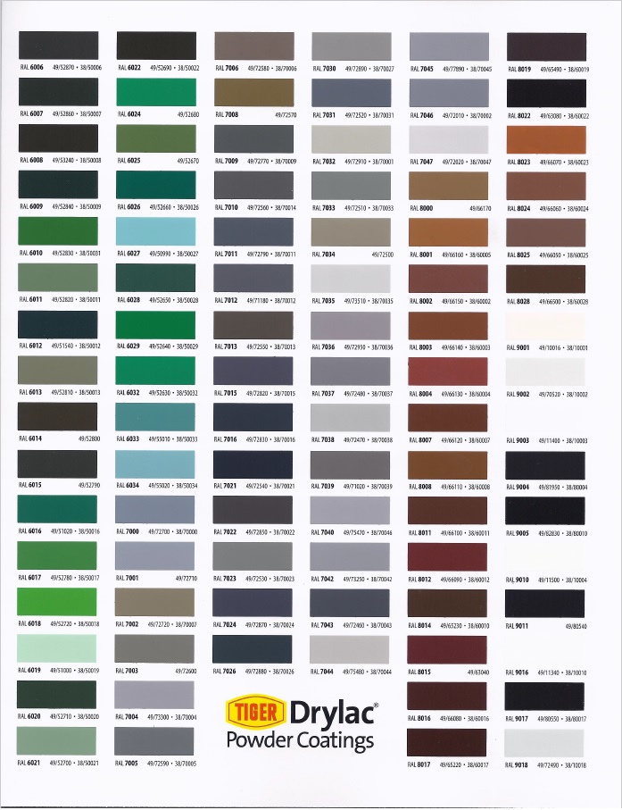 Powder Coating Colors - Awnings of Hollywood