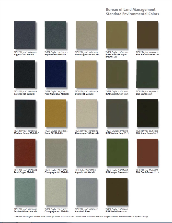 Powder Coating Colors - Awnings of Hollywood