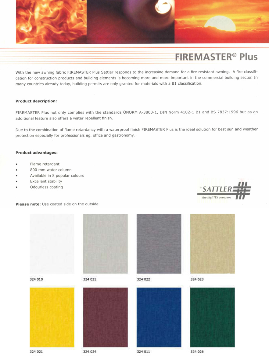 Firemaster Plus - Awnings of Hollywood